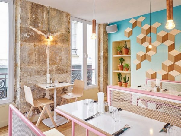 A Restaurant In Paris That Serves Tasty Burgers And Colorful Interiors ...