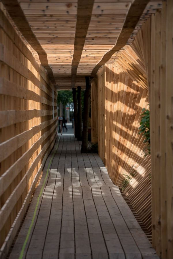 French Studio Atelier Vecteur Completes Oscillating Timber Tunnel ...