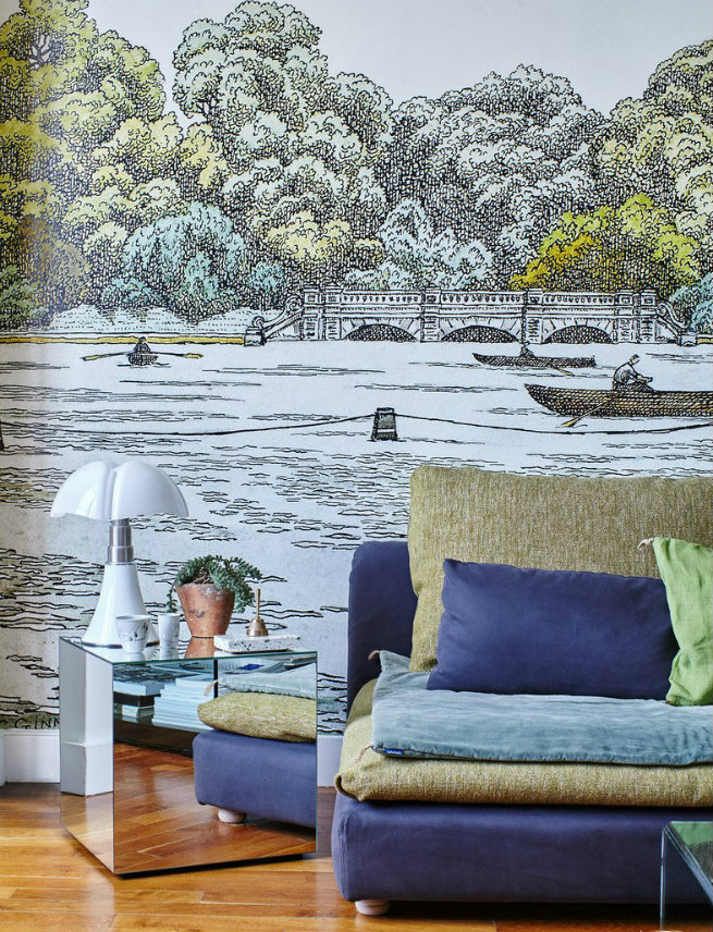 You Gotta See The Wall Mural in This Paris Apartment | Paris Design Agenda